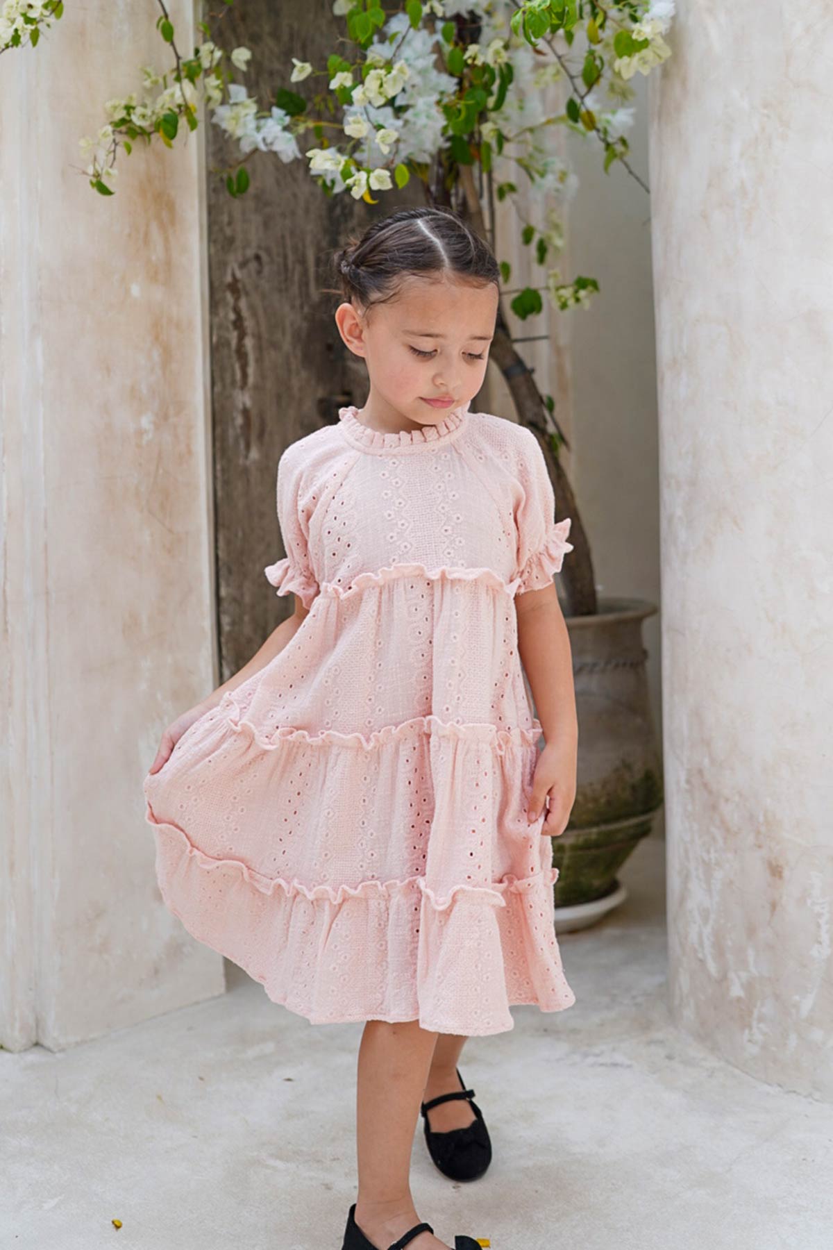 Kaylee Dress Blush | Kiddiposh