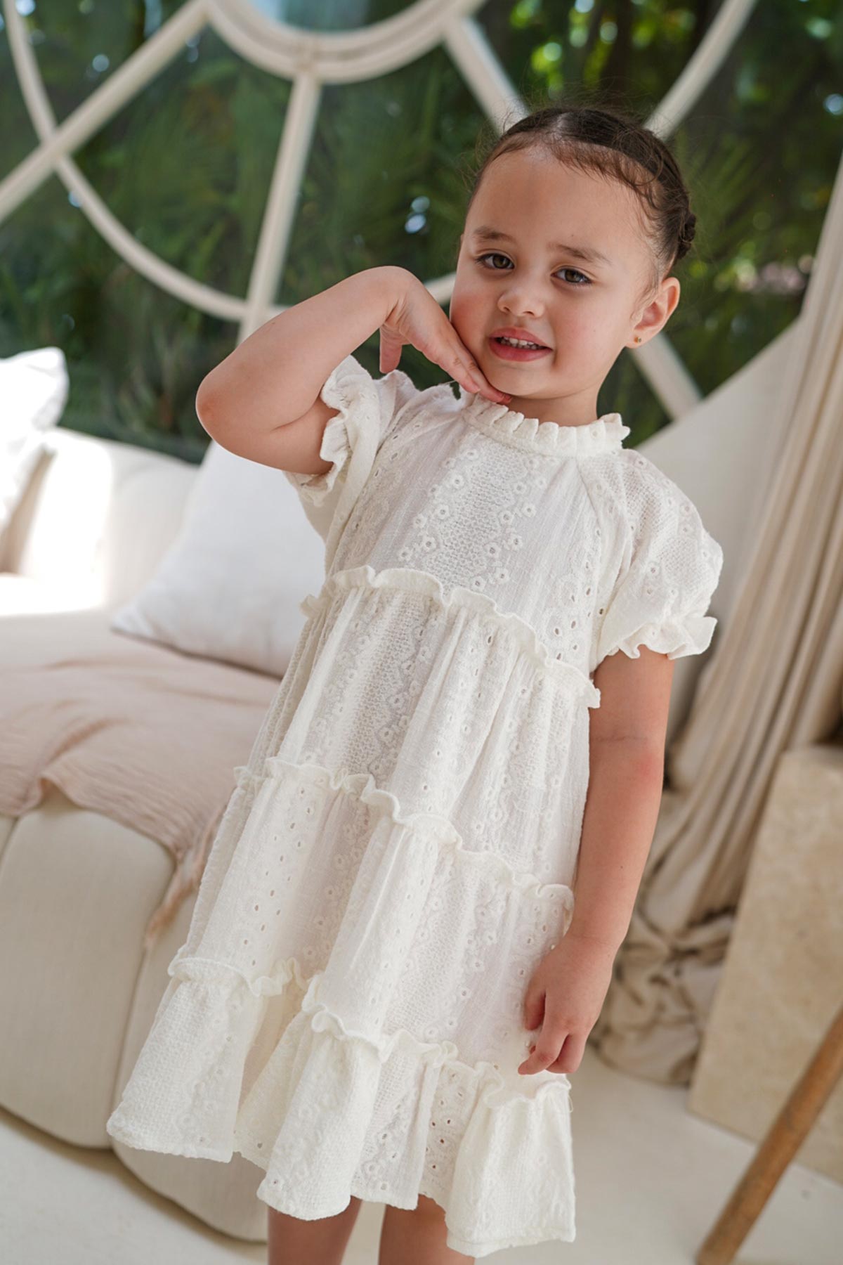 Kaylee Dress Broken White | Kiddiposh