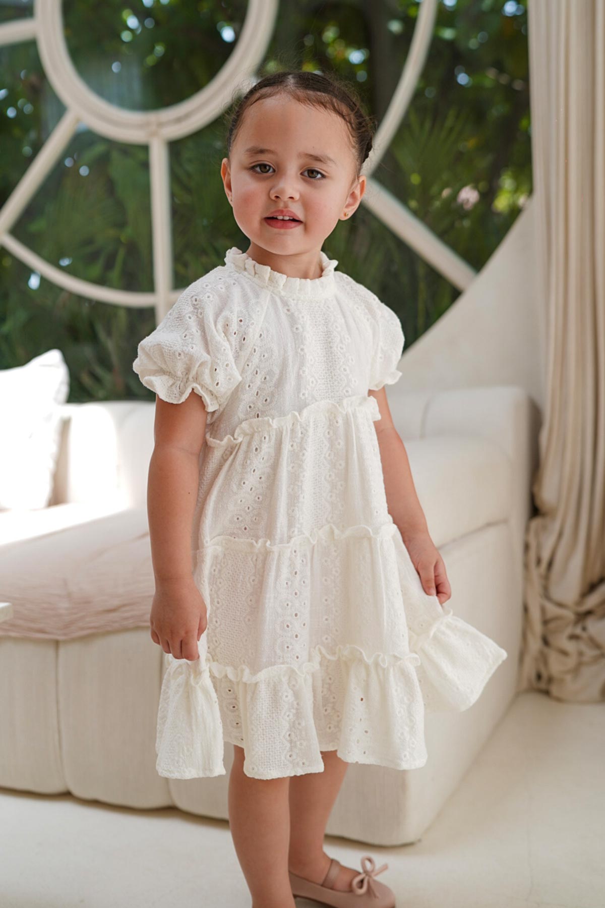 Kaylee Dress Broken White | Kiddiposh