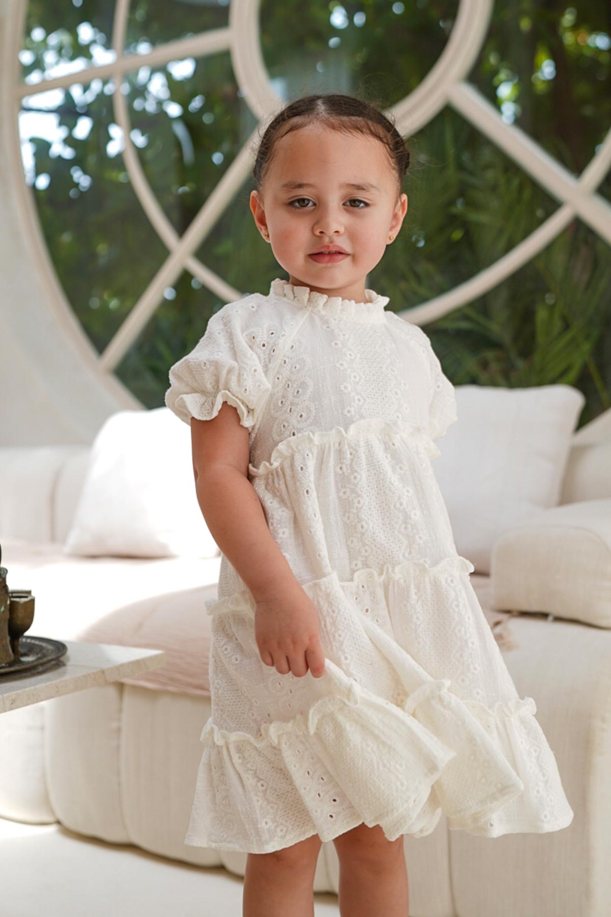 Kaylee Dress Broken White | Kiddiposh