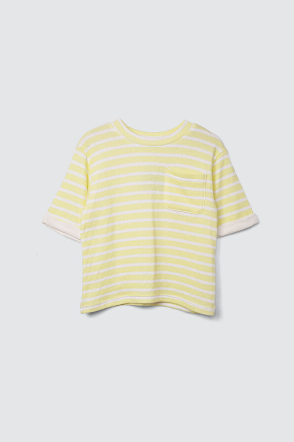 Sandy Top Yellow Stripe | Kiddiposh