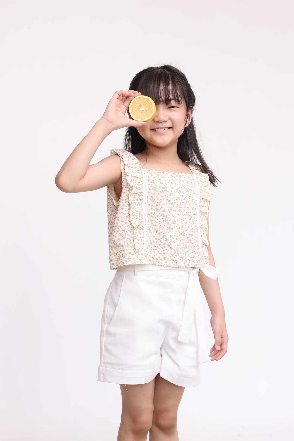 Bella Crop Top Orange | Kiddiposh | Tiny Clouds Official