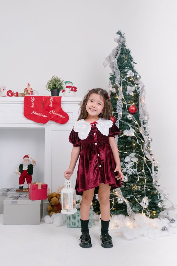 Merry Velvet Dress | Kiddiposh | Kid & Knit Official