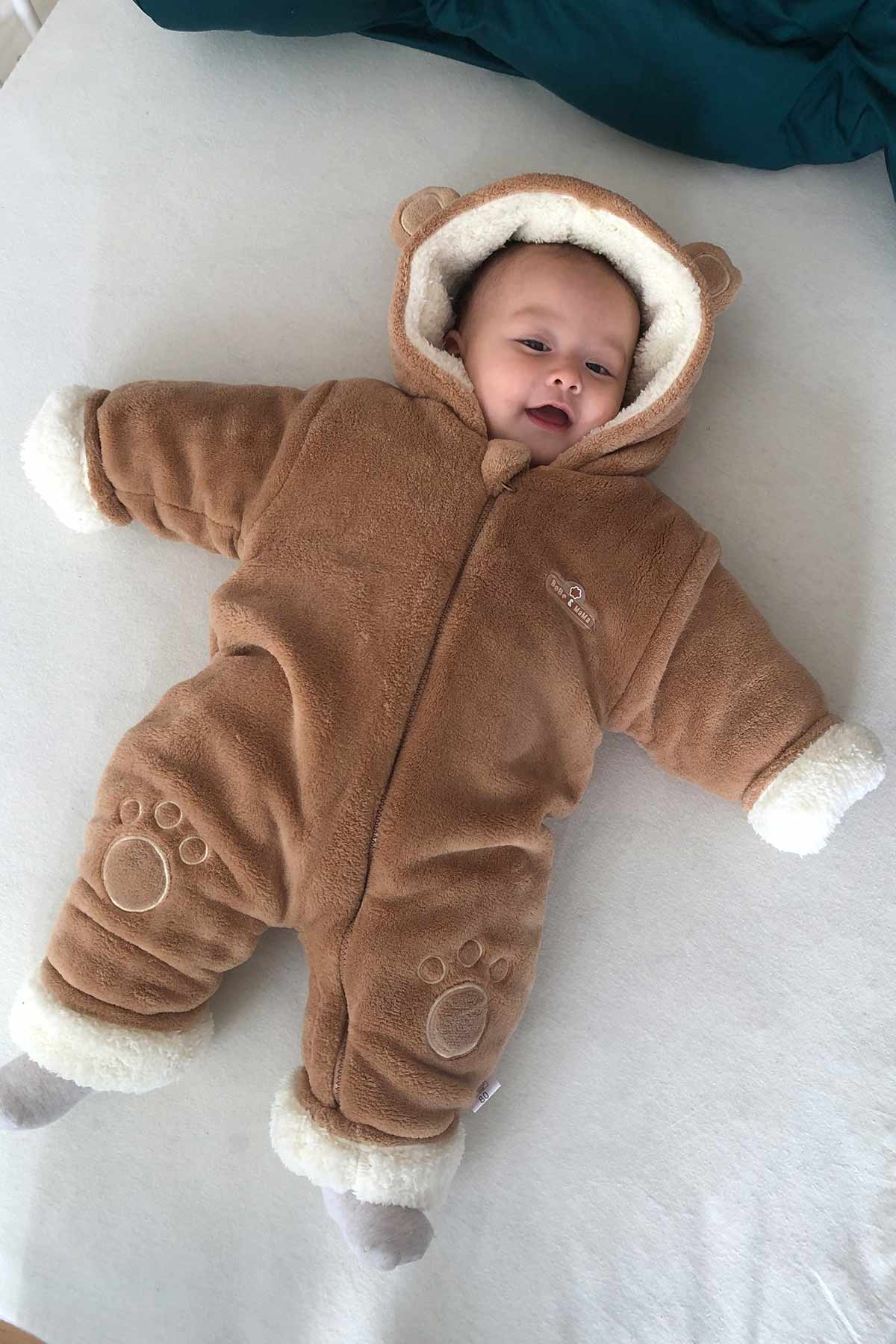 Baby Bear Jumpsuit Brown | Kiddiposh