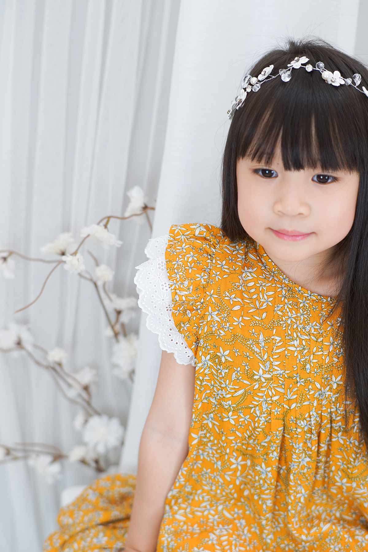 Whitney Dress Yellow Lilly | Kiddiposh | Official Dress Anak Lilly Bloom
